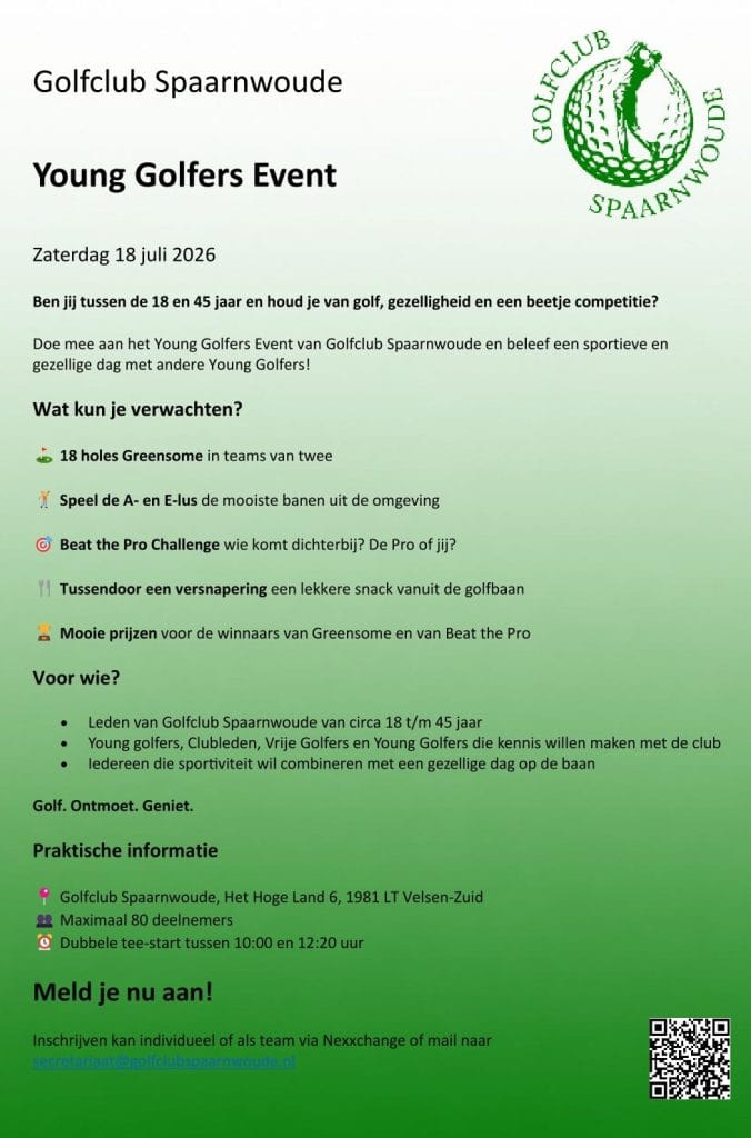 Young Golfers Event 18-7-2026 - Golfclub Spaarnwoude